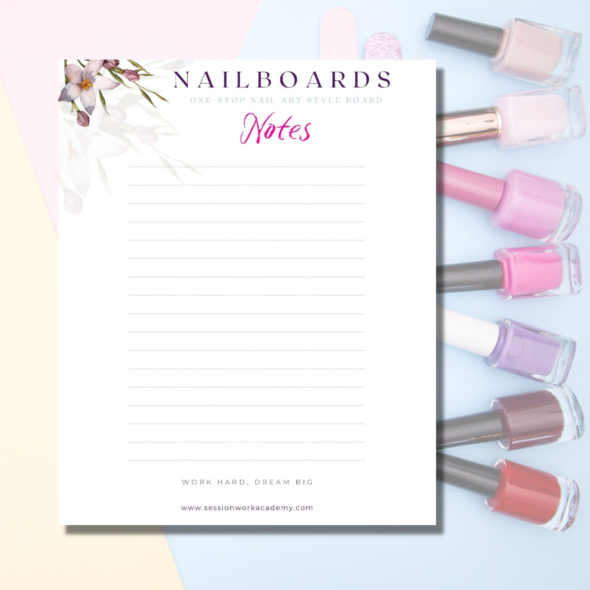 Nail Art Templates: Squoval Nail Design Template | US Letter | Digital ...