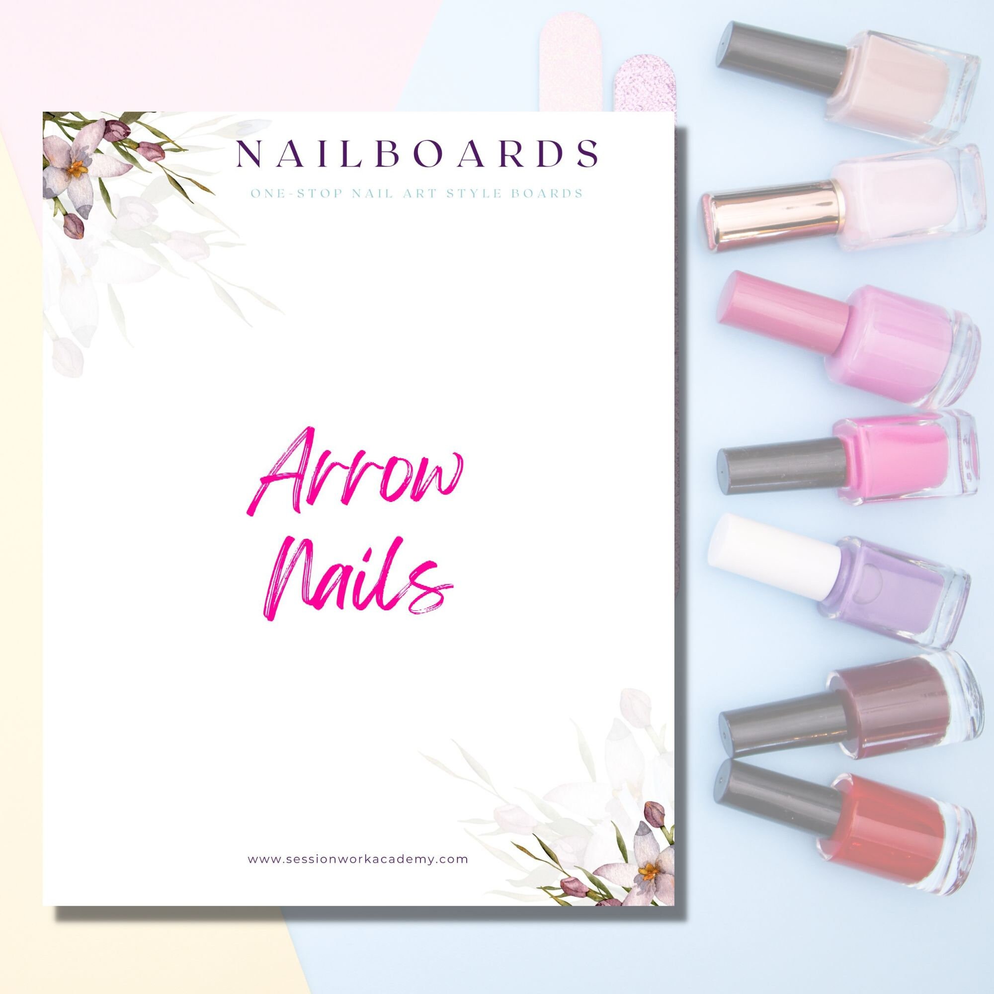 Nail Art Templates: Arrow Nail Design Template | A4 | Digital PDF ...