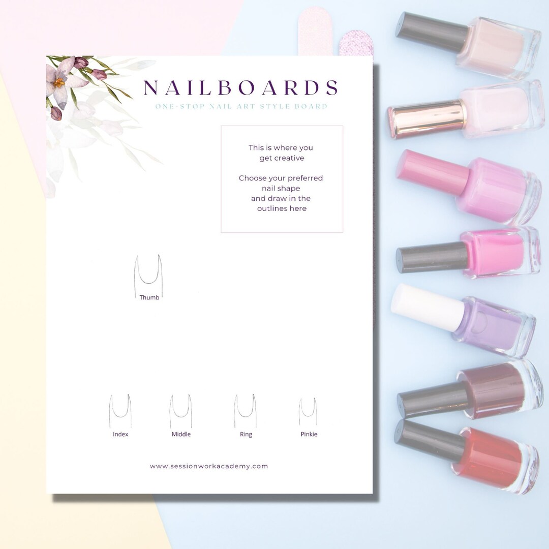Nail Art Templates: Freestyle Nail Design Template | A4 | Digital PDF ...