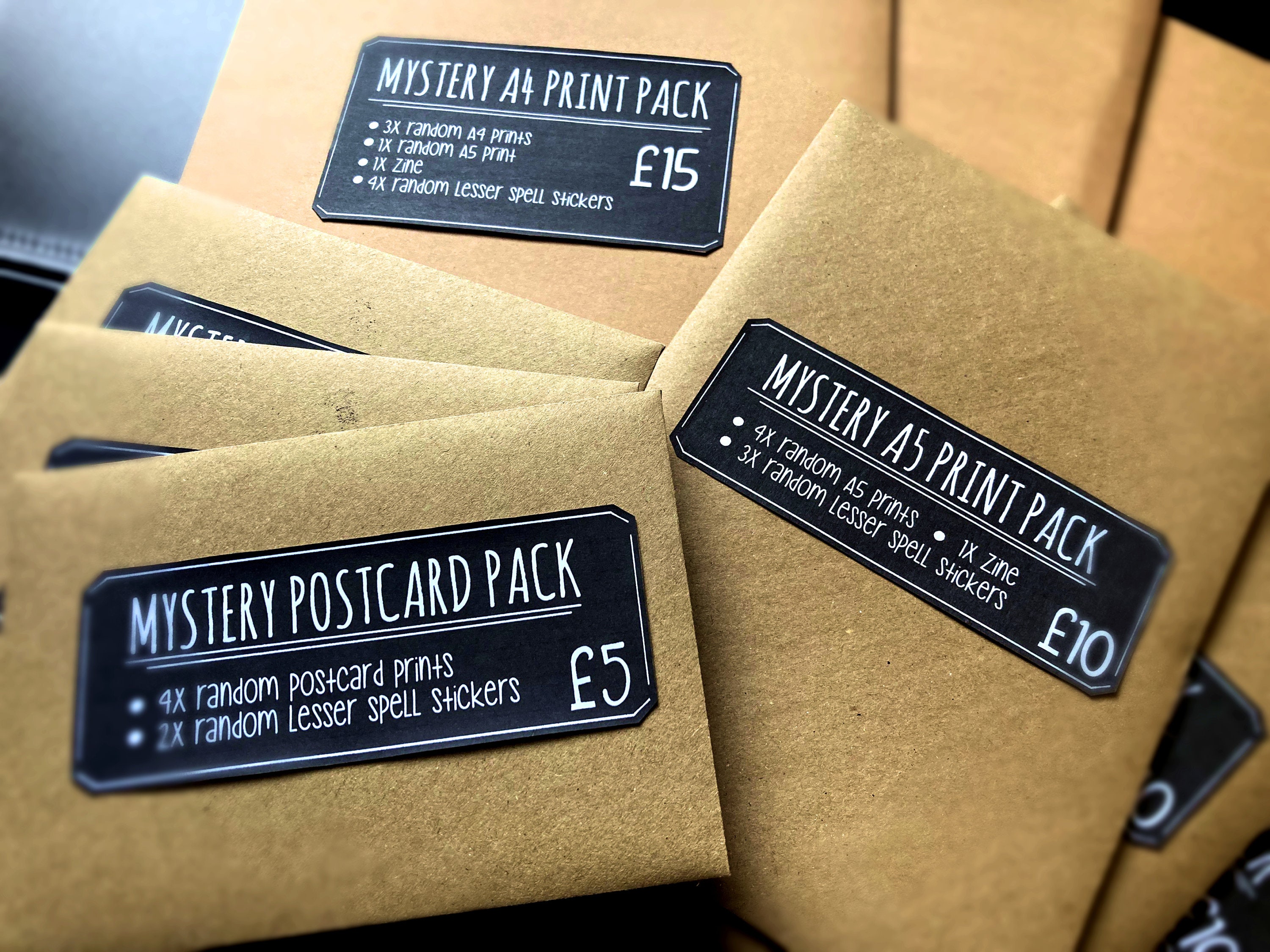 Mystery Postcard Pack, Lucky Dip, Art Print, Die Cut Sticker, Zines ...