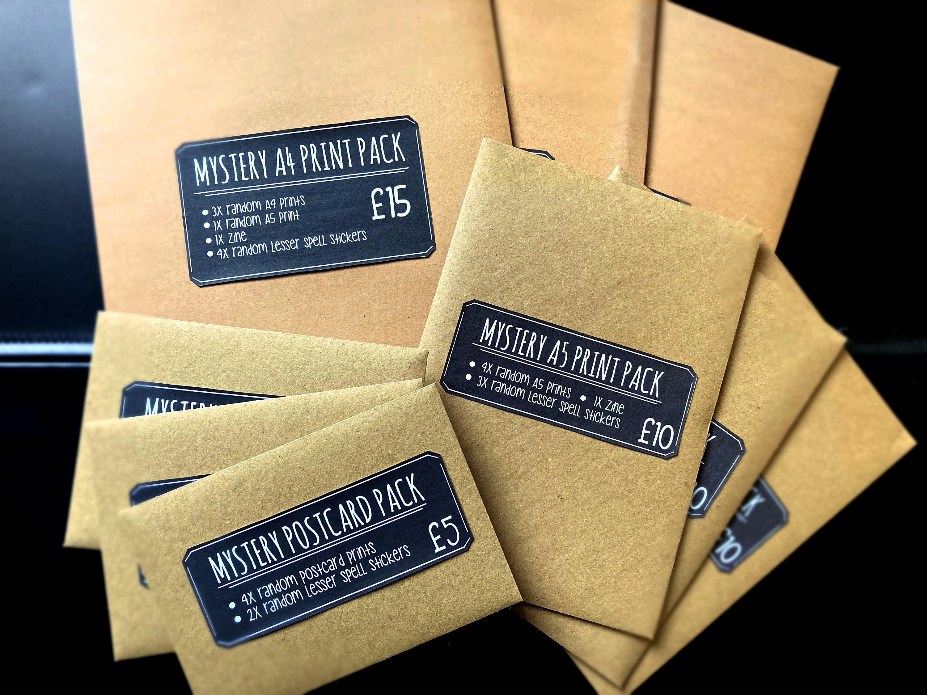 Mystery Postcard Pack, Lucky Dip, Art Print, Die Cut Sticker, Zines ...
