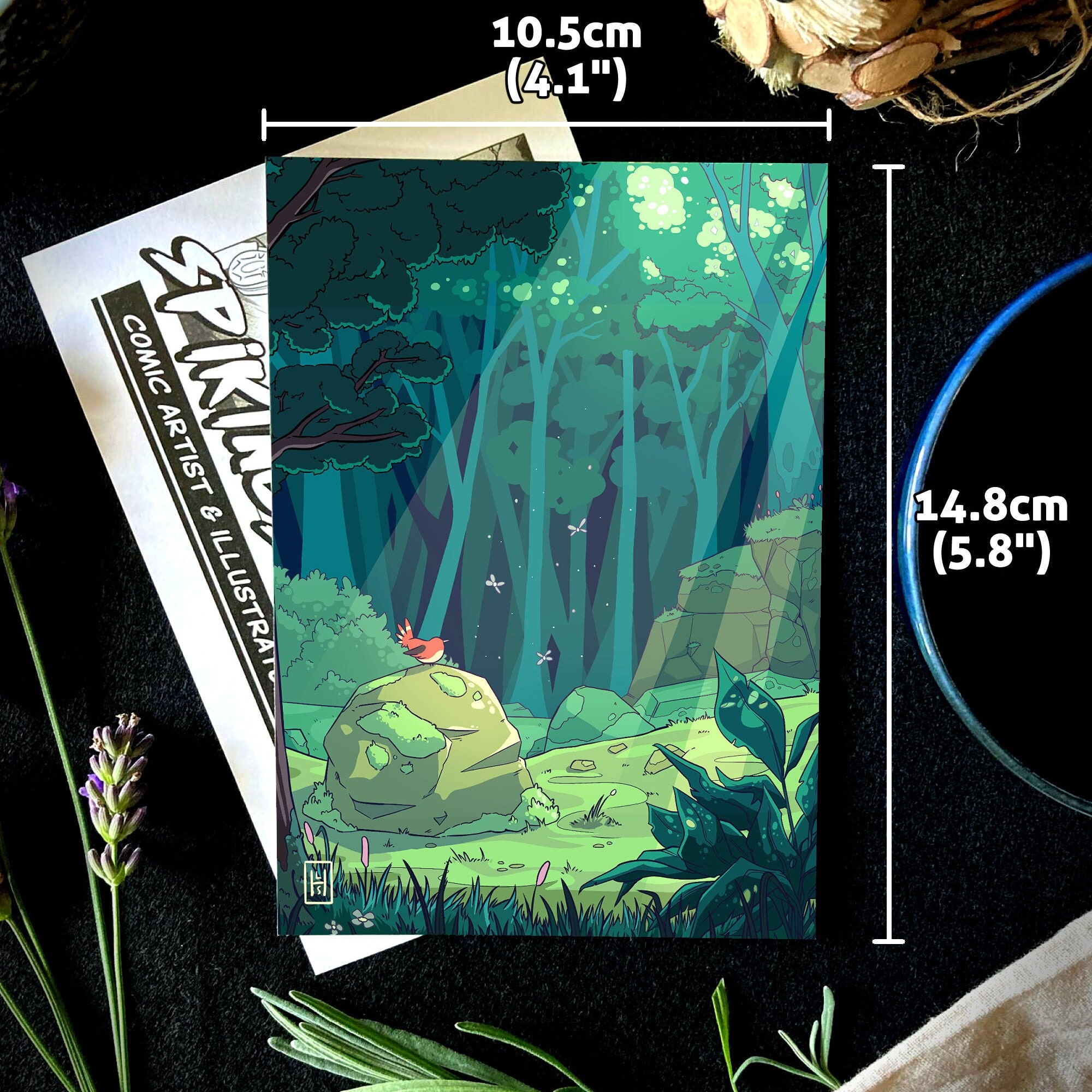 Wald Anime Kunstdruck für Schlafzimmer, Grüne Landschaft Kunstdruck mit ...