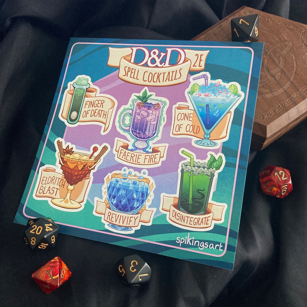 Dnd Cocktail Stickers 2nd Edition, Dnd Sticker Sheet, Tabletop ...