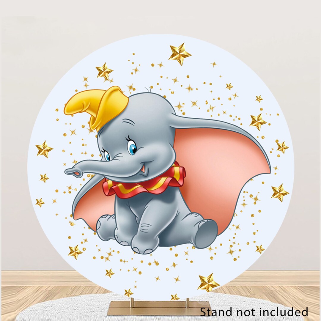 Dumbo Round Backdrop Cover Kids Birthday Circle Elastic Photo - Etsy
