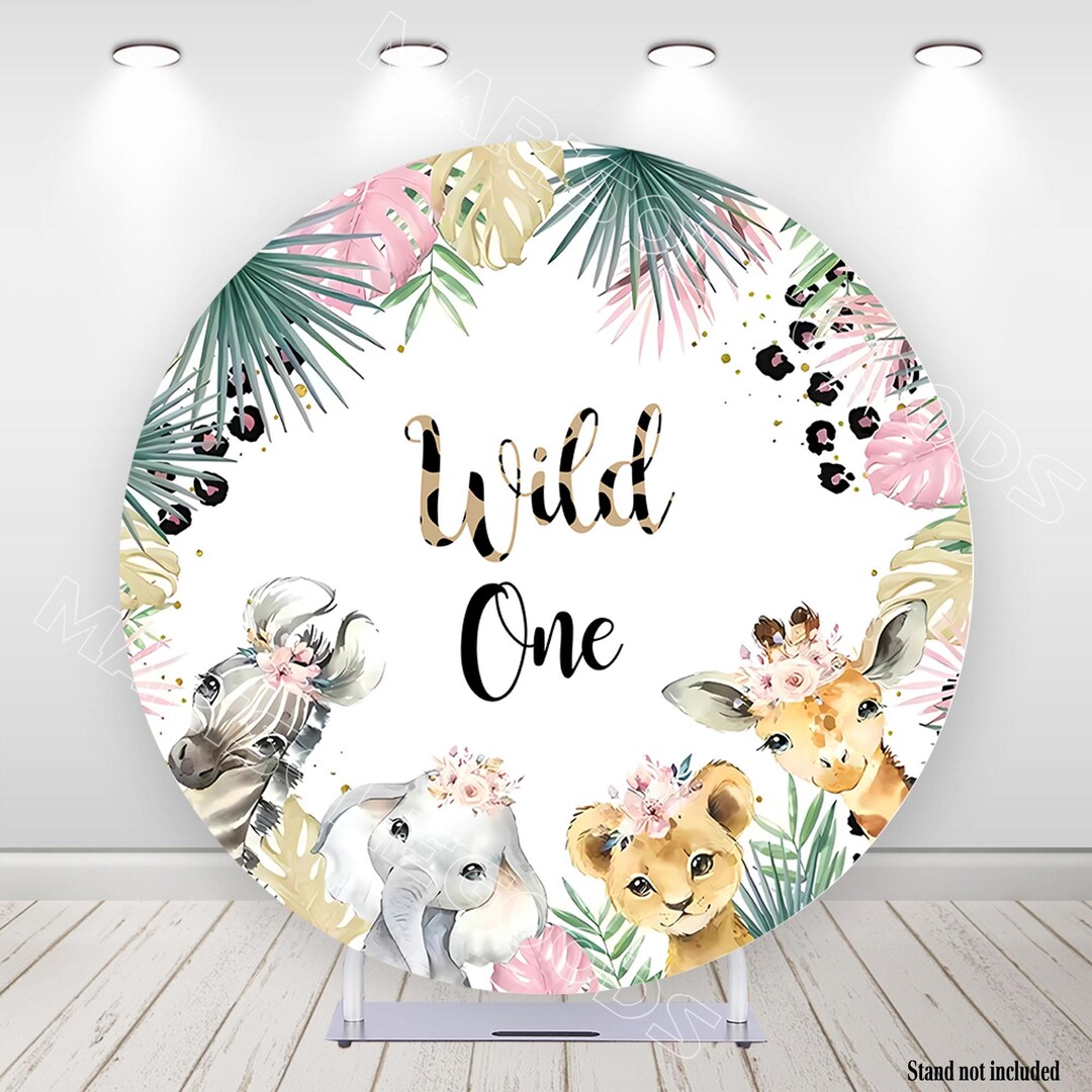 Wild One Safari Round Backdrop Cover, Baby Shower Photo Booth - Etsy