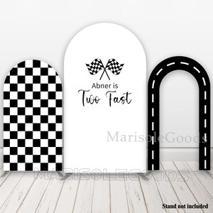 Racing Car Two Fast Arch Backdrop Cover Fast One Birthday Party Photo ...