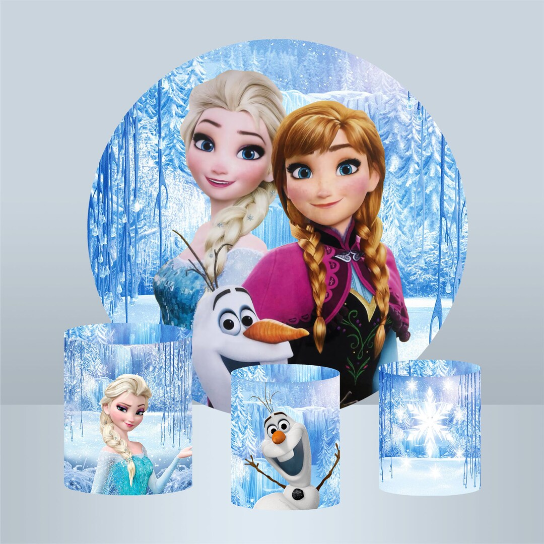 Frozen Round Backdrop Princess Elsa Anna Photo Background - Etsy Australia