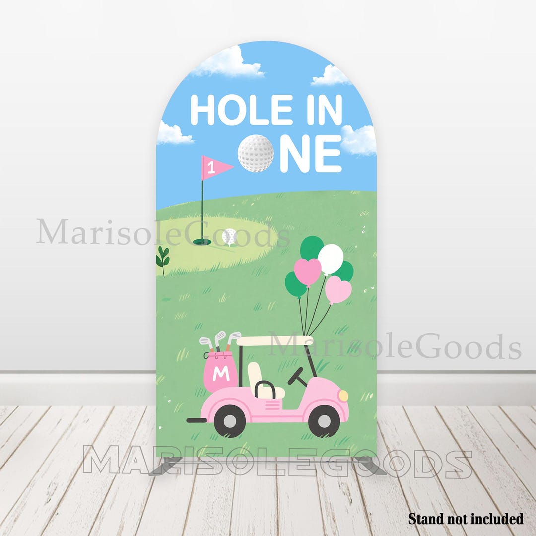 Golf Photo Backdrop Hole in One Arch Covers Baby Shower Decoration 1st ...