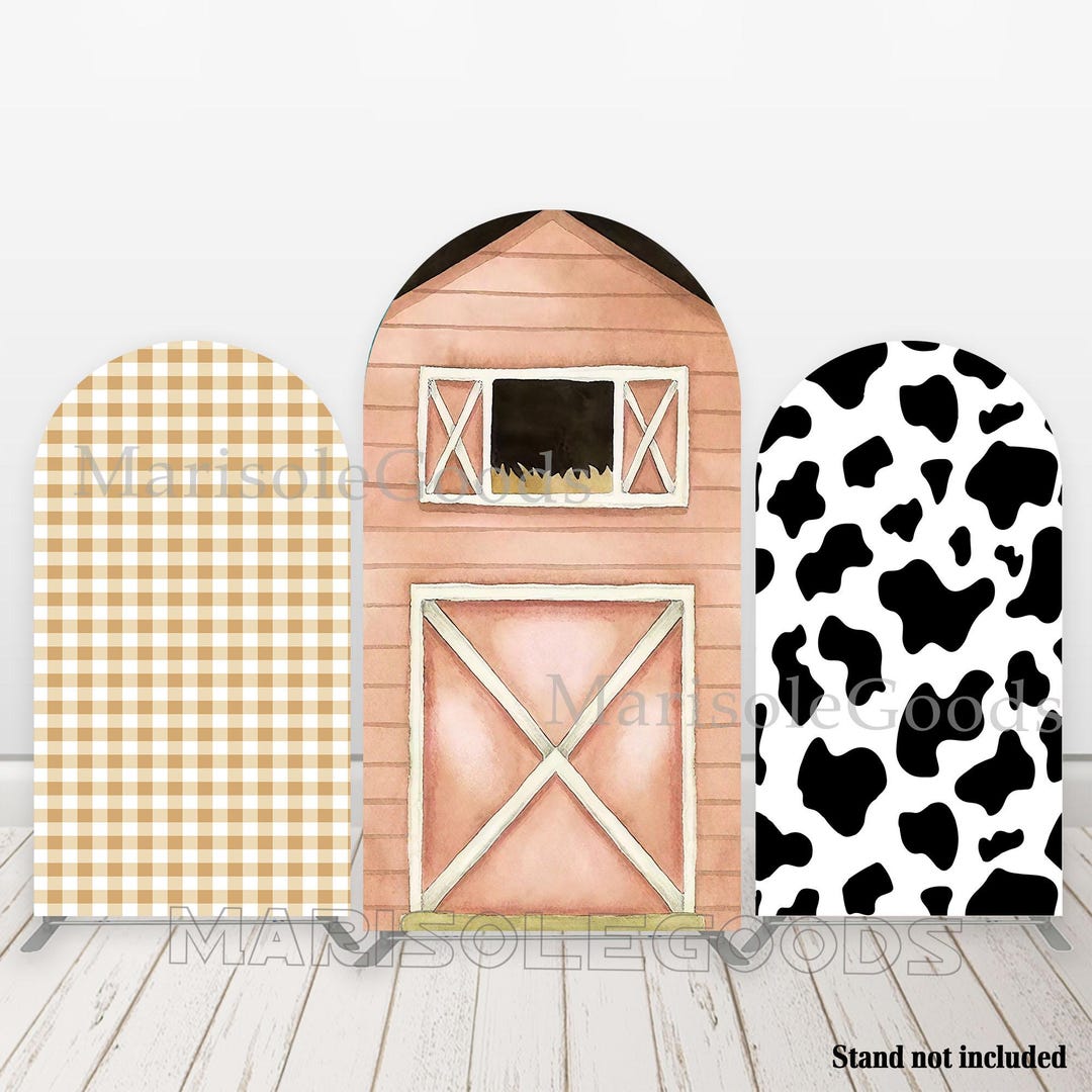 Farm Arch Backdrop Cover: Cow & Checkered Baby Shower - Etsy
