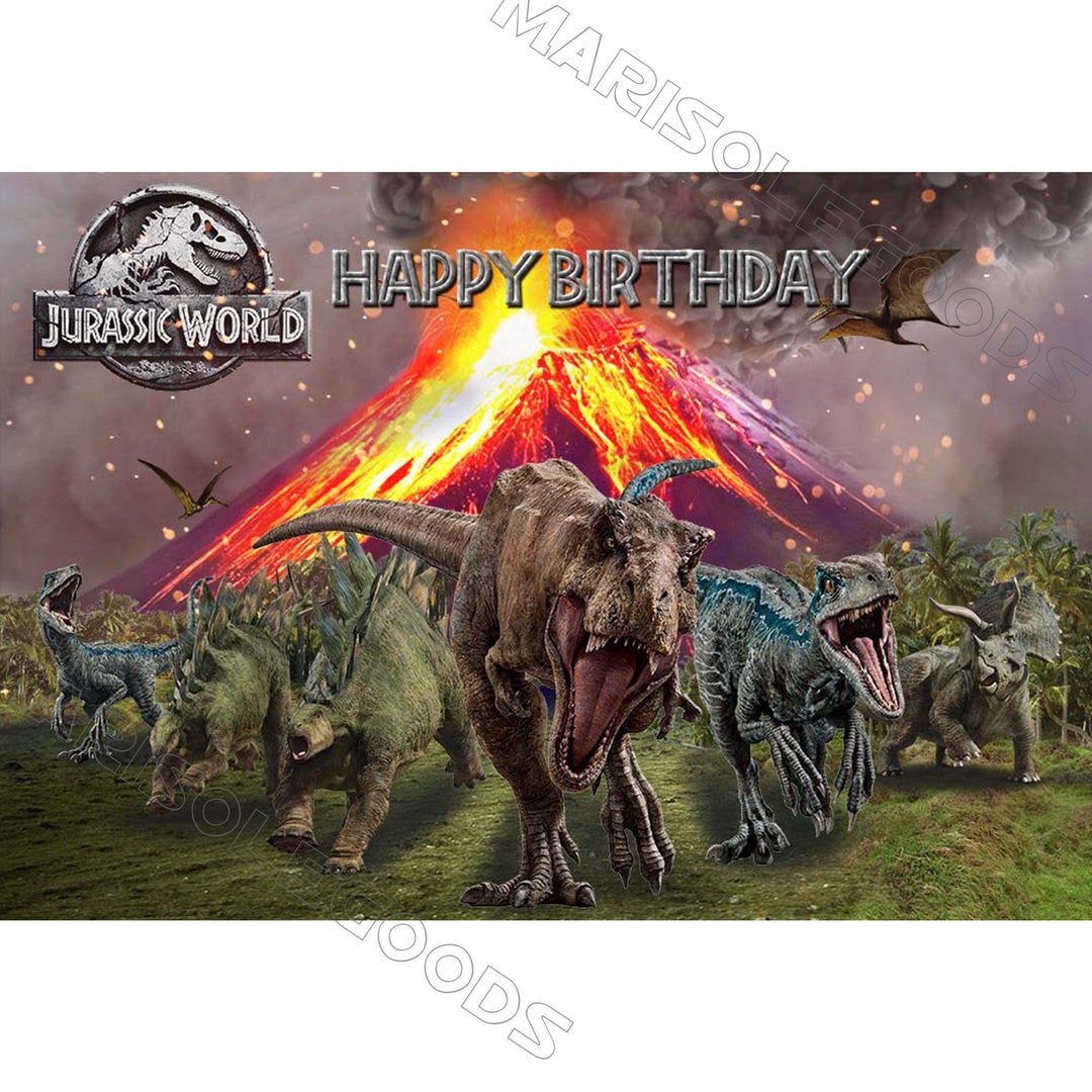 Dinosaur Photo Backdrop Custom Jurassic World Park Birthday Photography ...