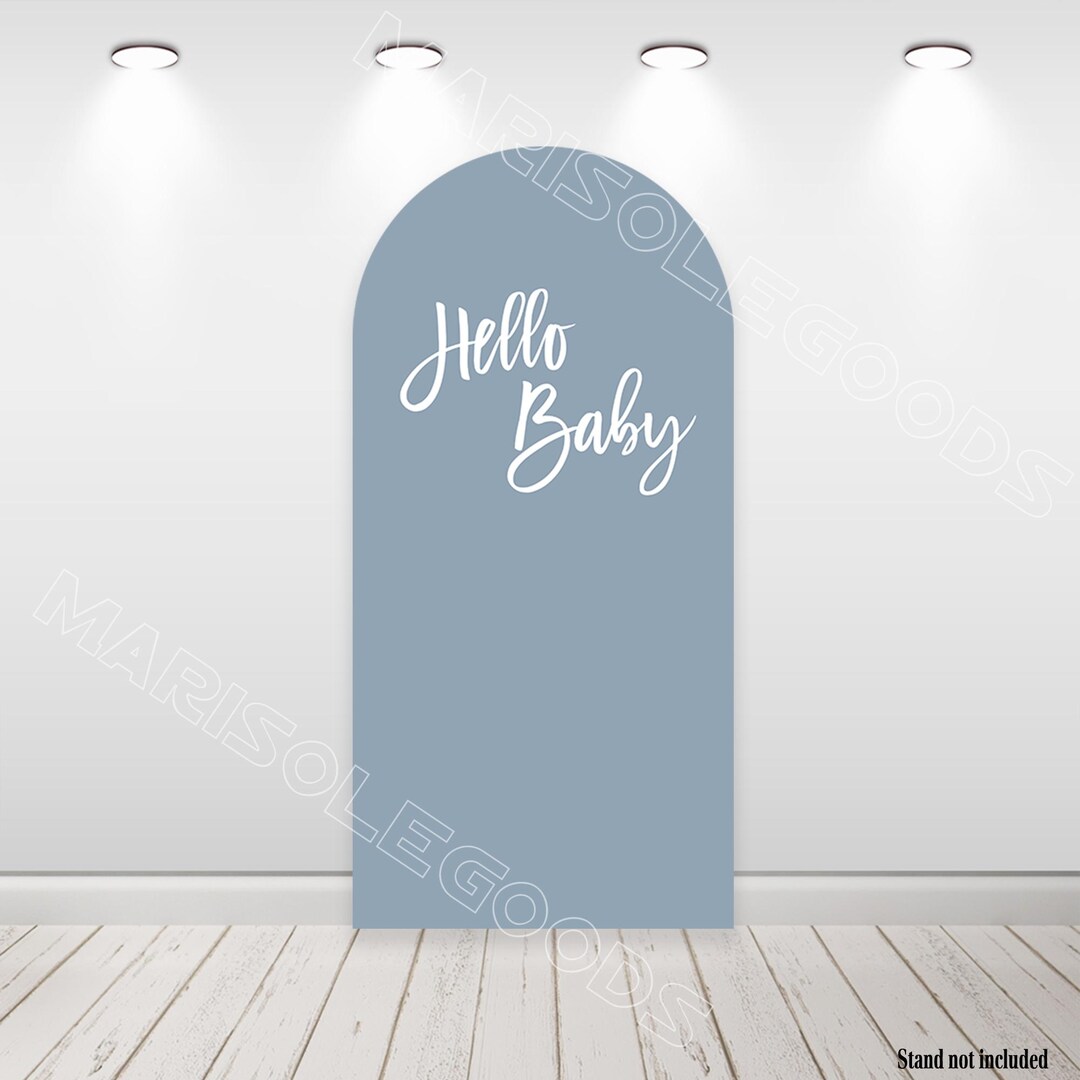 Dusty Blue Arch Backdrop Cover: Hello Baby Shower - Etsy