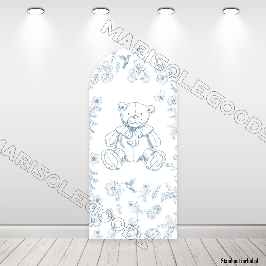Blue Bear Arch Backdrop Covers Teddy Bear Baby Shower Birthday Party ...