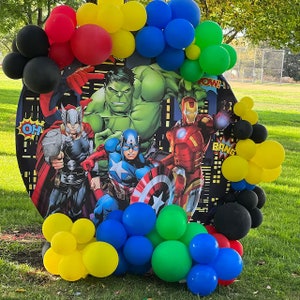 Buy Avengers Round Backdrop Cover Circle Fabric Elastic Photo ...