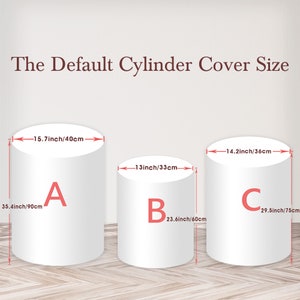 Wood Texture Cylinder Plinth Cover,round Pedestal Jungle Safari Elastic ...