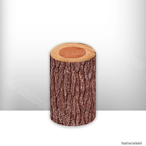 Wood Texture Cylinder Plinth Cover,round Pedestal Jungle Safari Elastic ...
