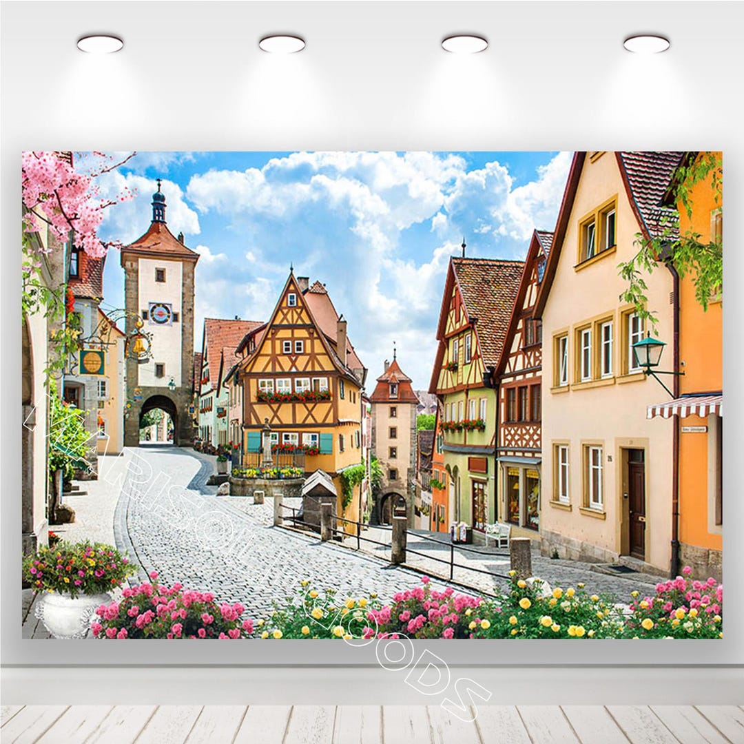 Oktoberfest Backdrop | German Medieval Town, Beer Festival Decor - Etsy