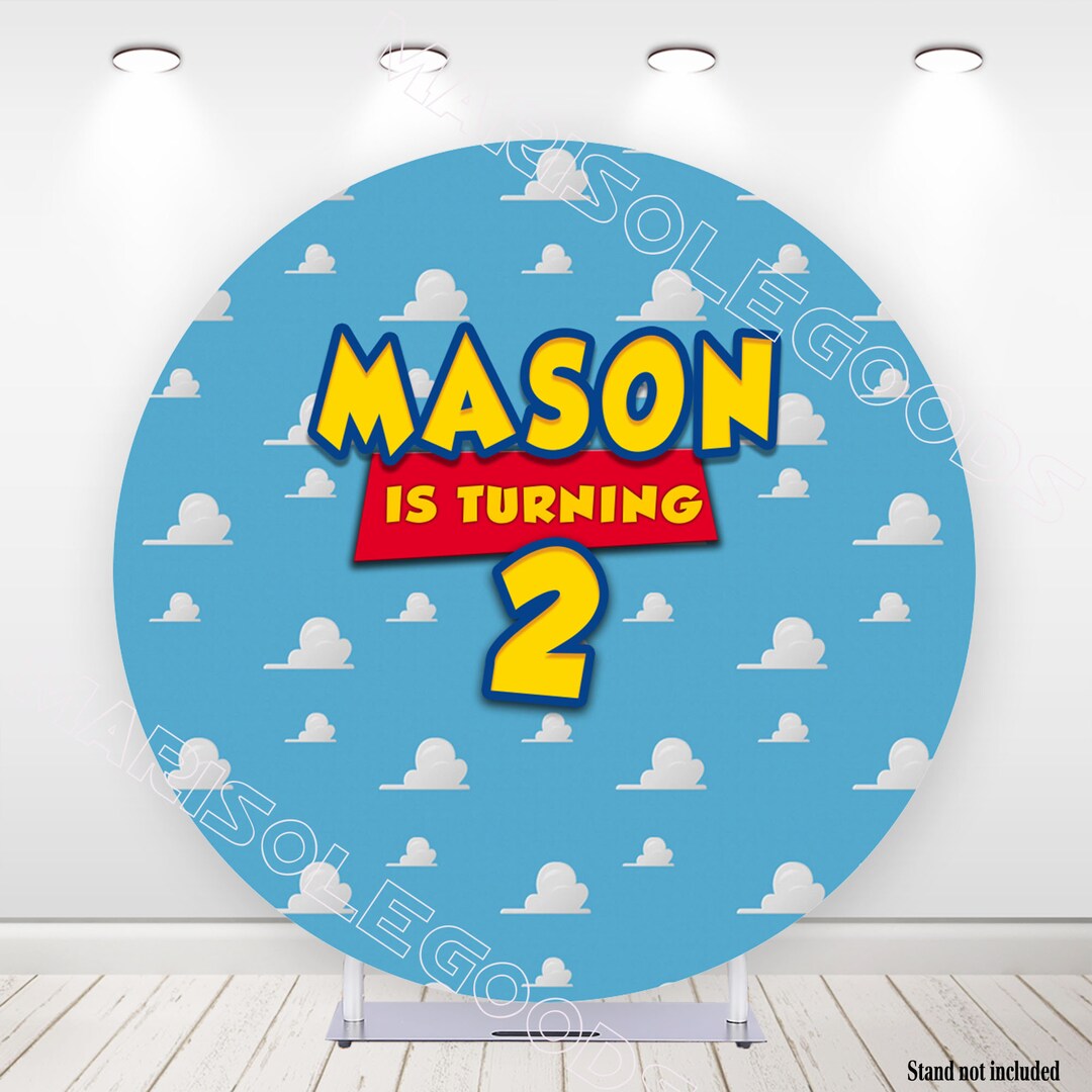 Boy Story Clouds Round Backdrop Cover Custom Boy Birthday Party ...