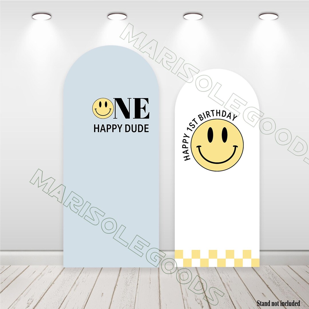 One Happy Dude Arch Backdrop Covers 1st Birthday Fabric Chiara Cover ...