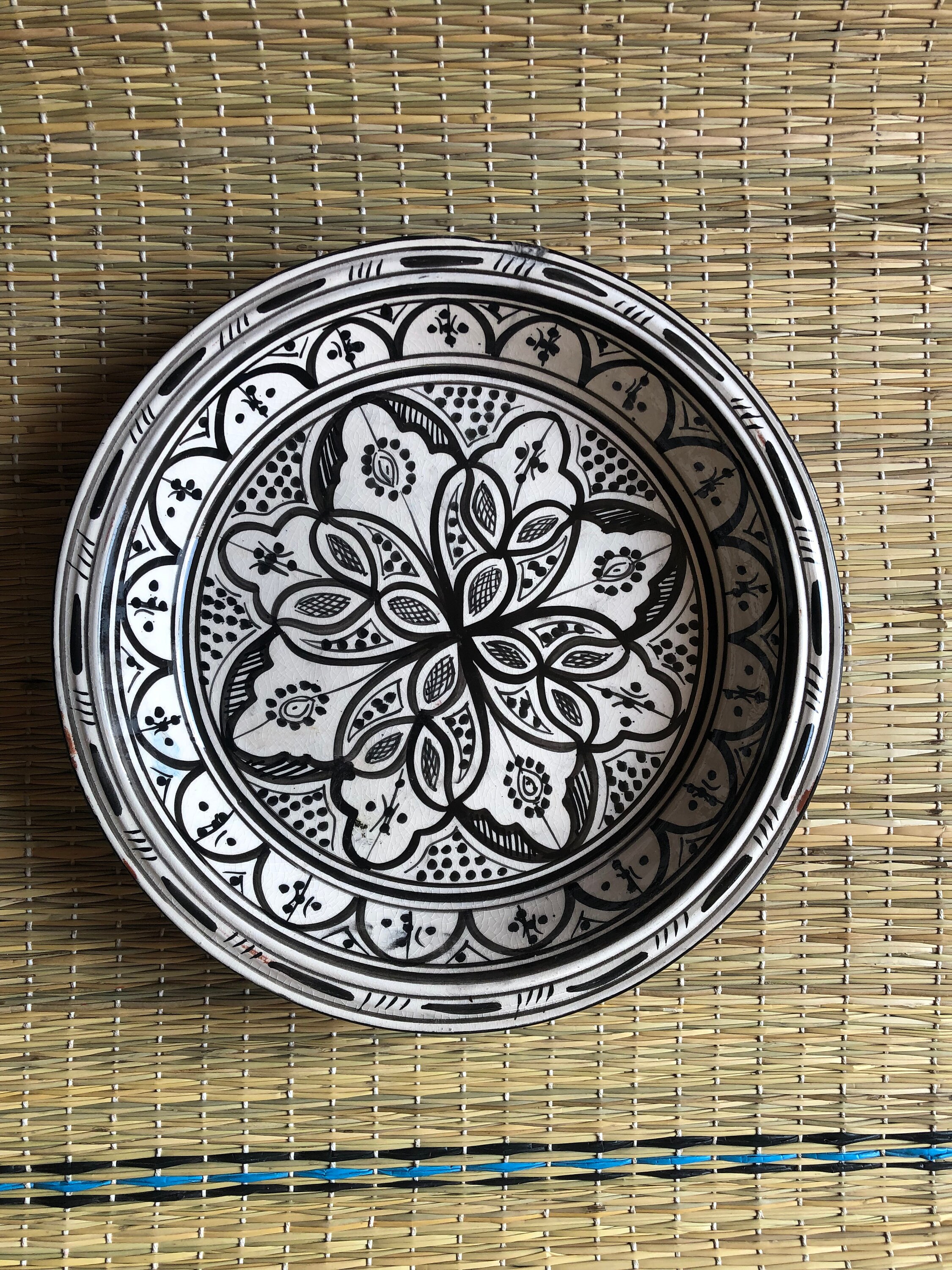 Moroccan Ceramic Platter for Serving or Decorating, Hand Painted ...