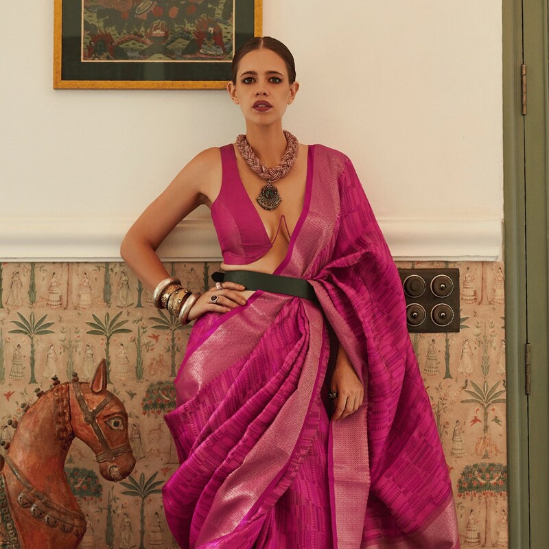 Pink Saree - Etsy