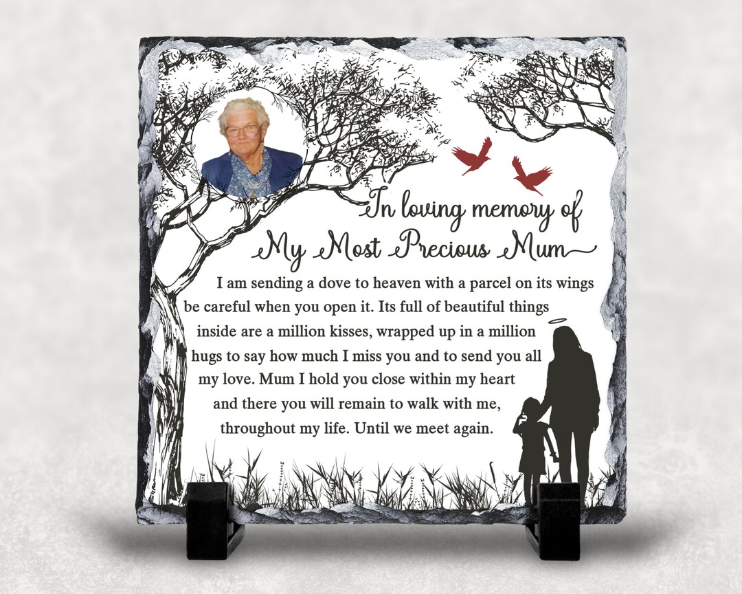 Mum Memorial Gift Slate, Dad Memorial Gift Slate Plaque. Remembrance ...