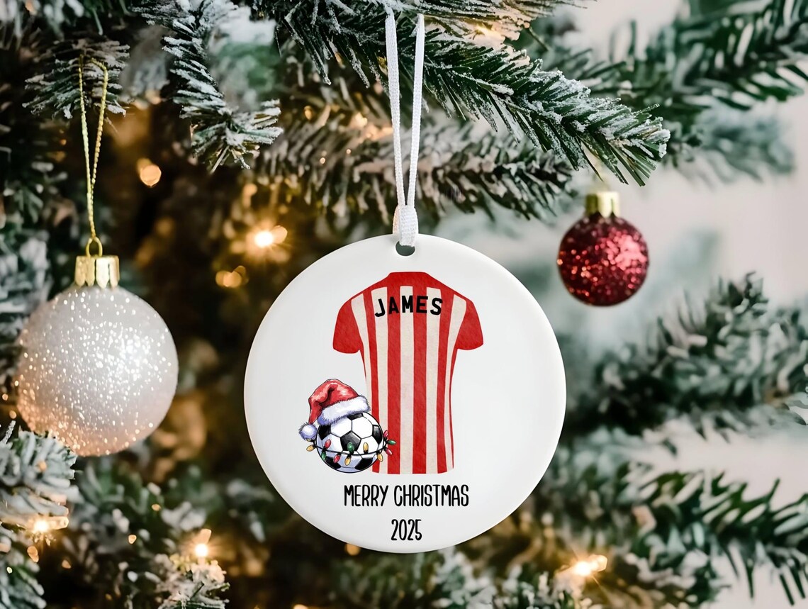 Sunderland AFC Football Shirt Christmas Bauble: Ceramic Tree Decoration ...