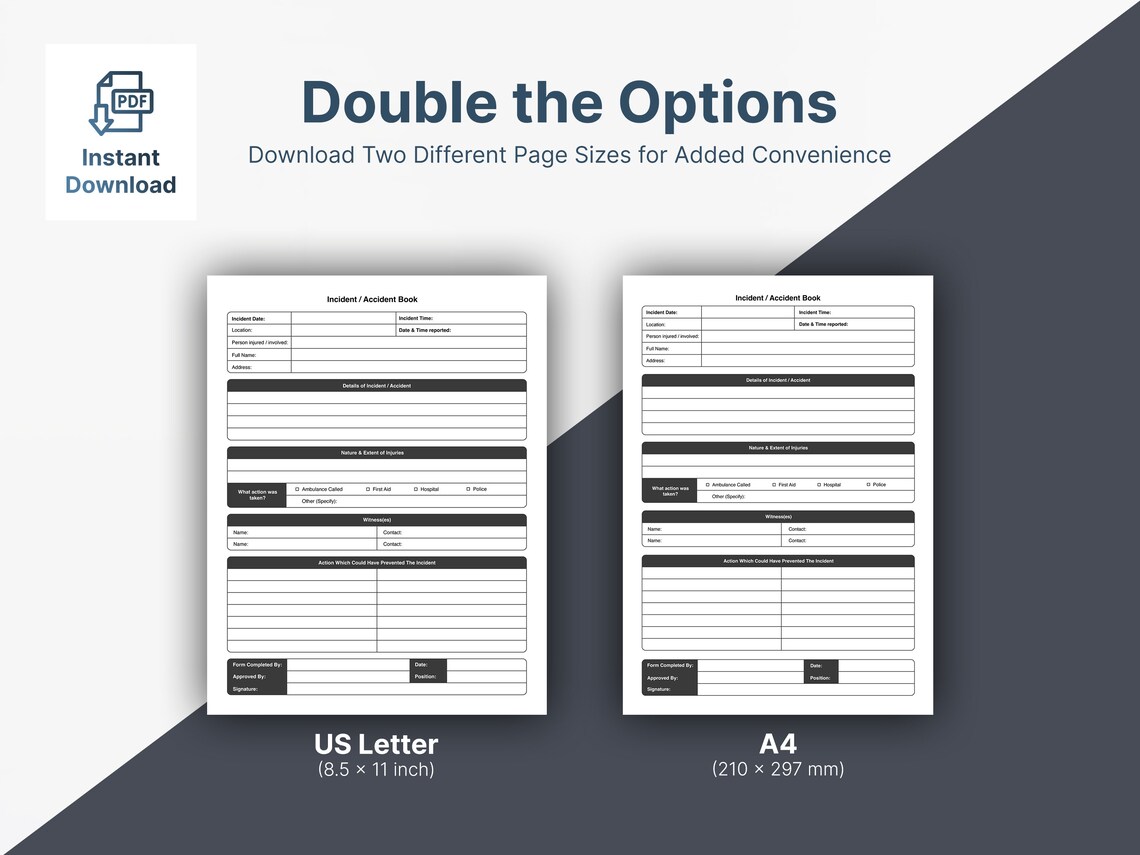Printable Accident Log Book Template - Incident Report Forms Template ...