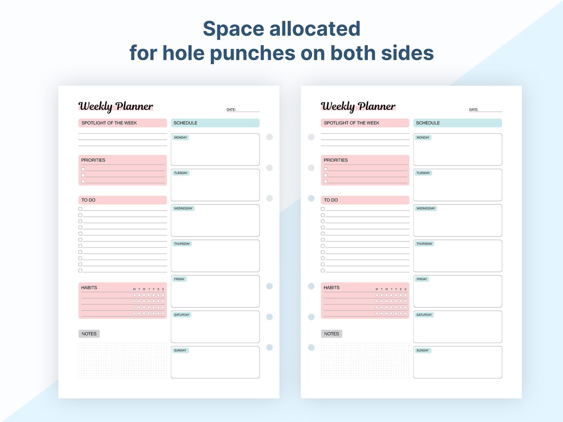 Weekly Planner Printable, Weekly Schedule, to Do List Weekly Organizer ...