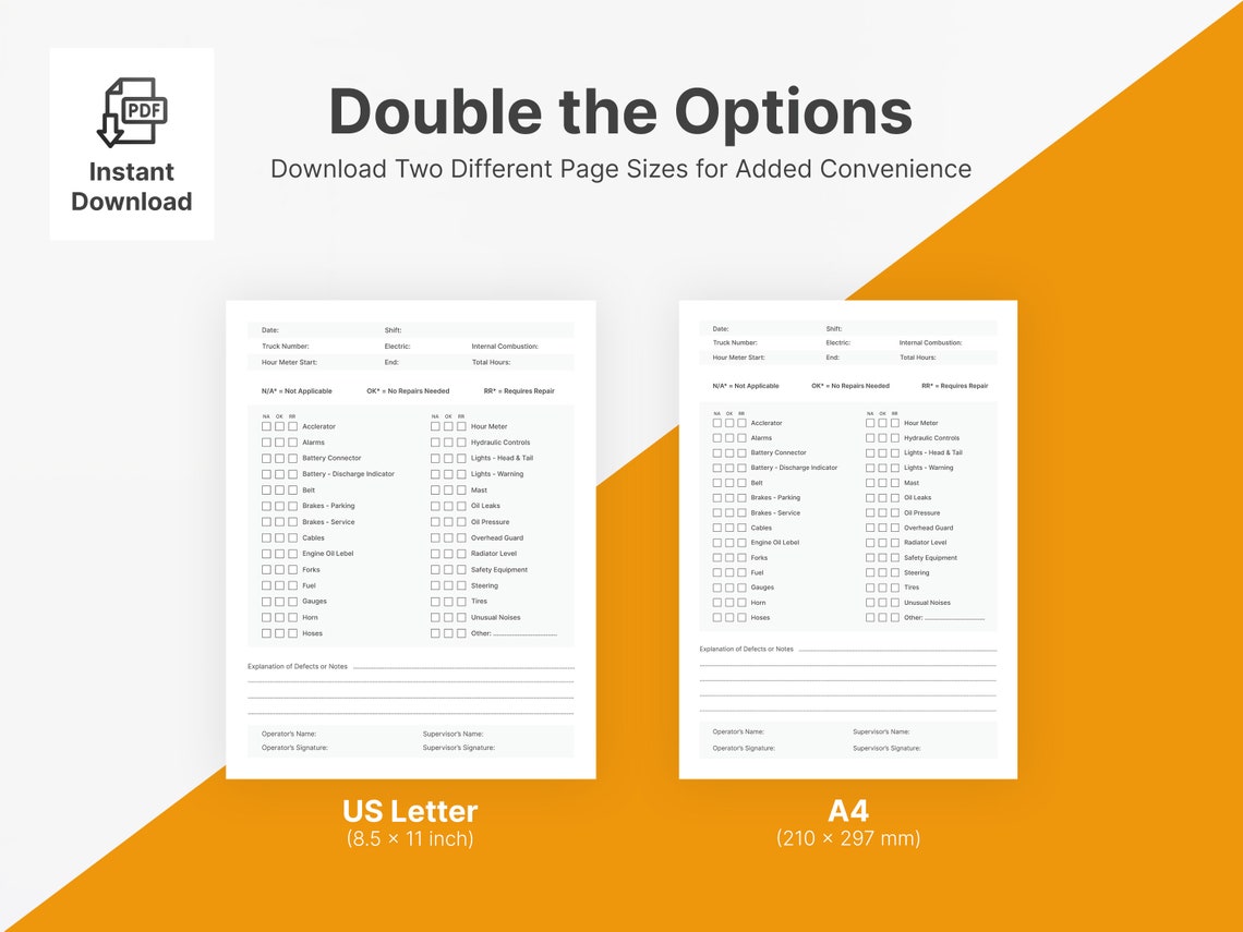 Printable Forklift Maintenance Checklist Log Book Template Daily ...