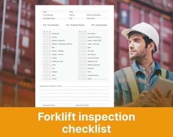 Electric Forklift Preventive Maintenance Checklist, Printable Forklift ...