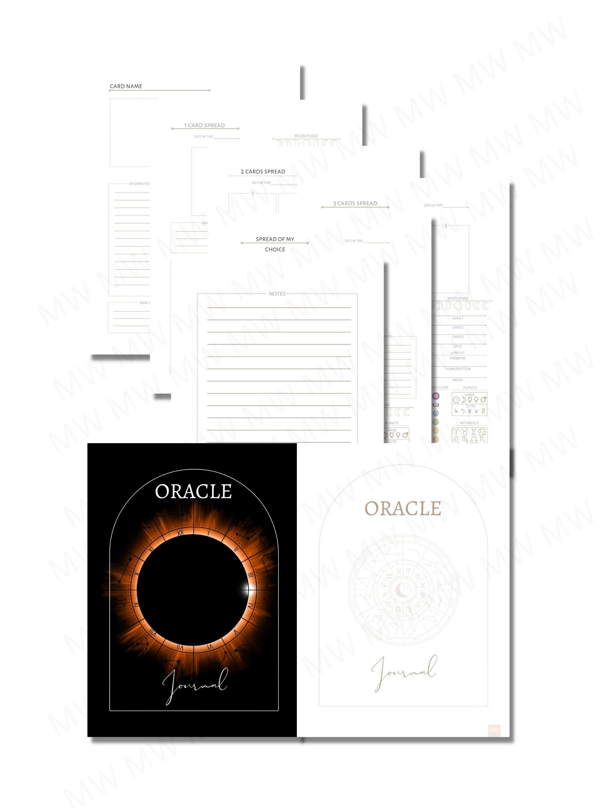 Oracle Journal Printable Oracle Spreads Oracle Card Tracker - Etsy