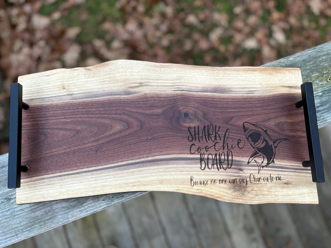Live Edge Walnut Shark Coochie Board - Etsy