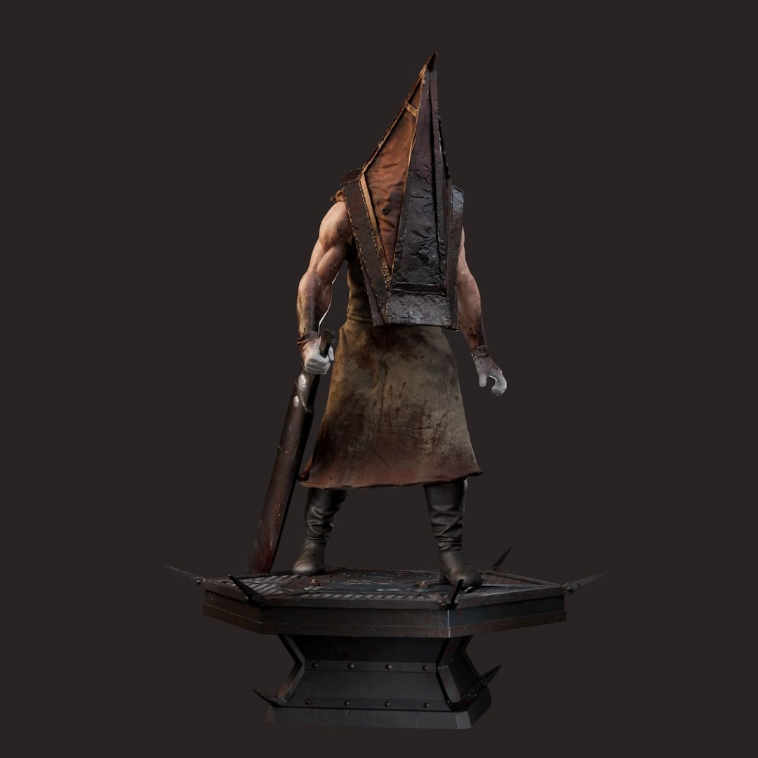 Silent Hill Statue Pyramid Head Figure Horror Sculpture Pyramid Head 3d ...