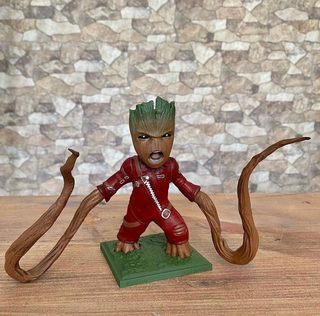 Angry Baby Groot Statue Figurine Galaxy Guardians gift toy Collection ...