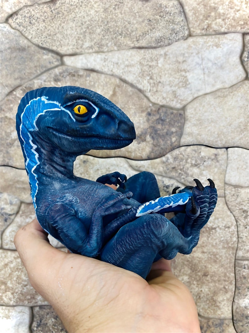 Velociraptor Baby Blue Dinosaur Jurassic World Figure - Etsy