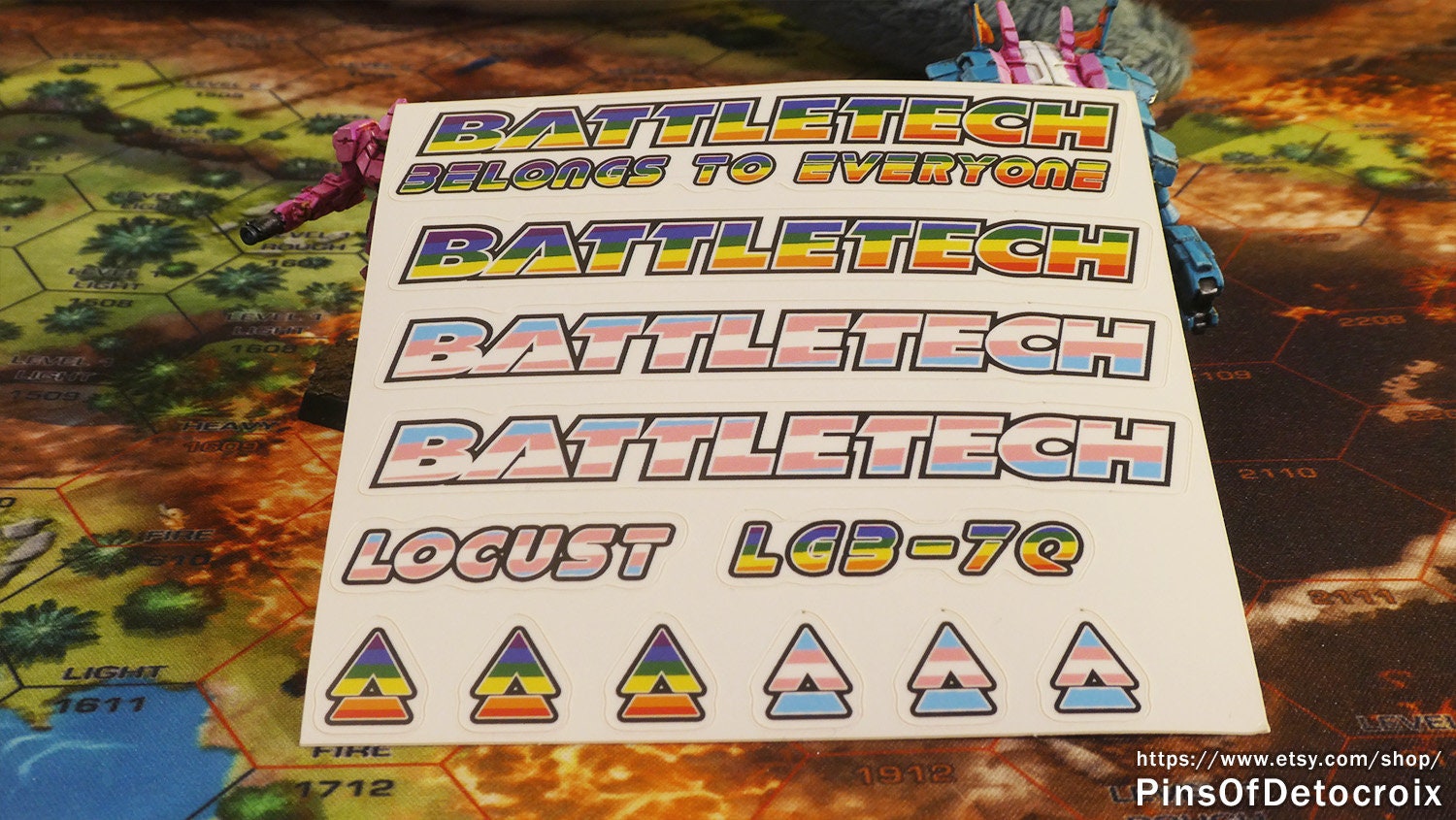 Battletech Trans and Pride Sticker Sheet With Chevrons - Etsy