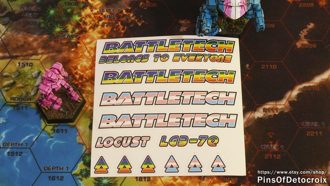 Battletech Trans and Pride Sticker Sheet With Chevrons - Etsy