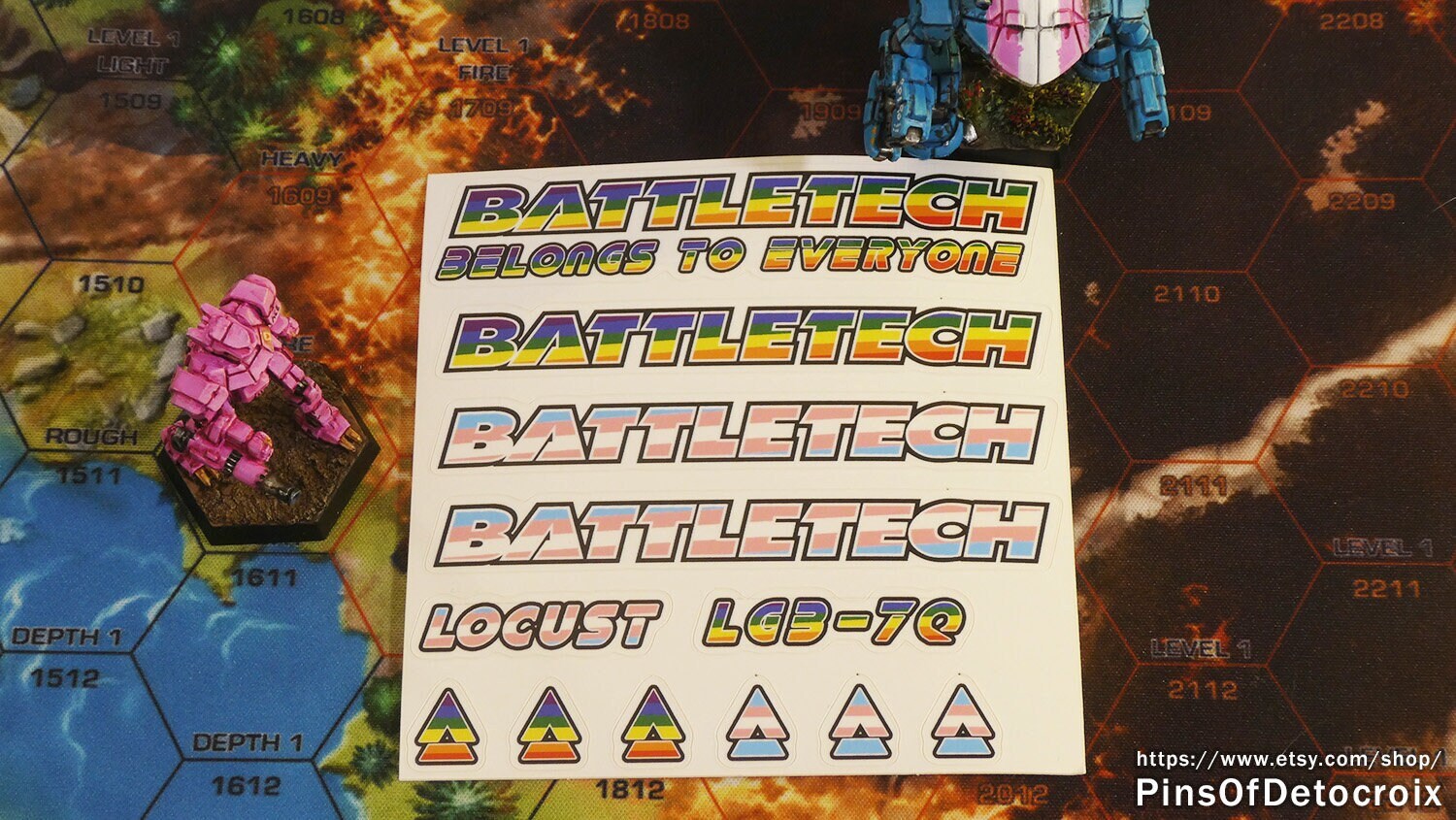 Battletech Trans and Pride Sticker Sheet With Chevrons - Etsy