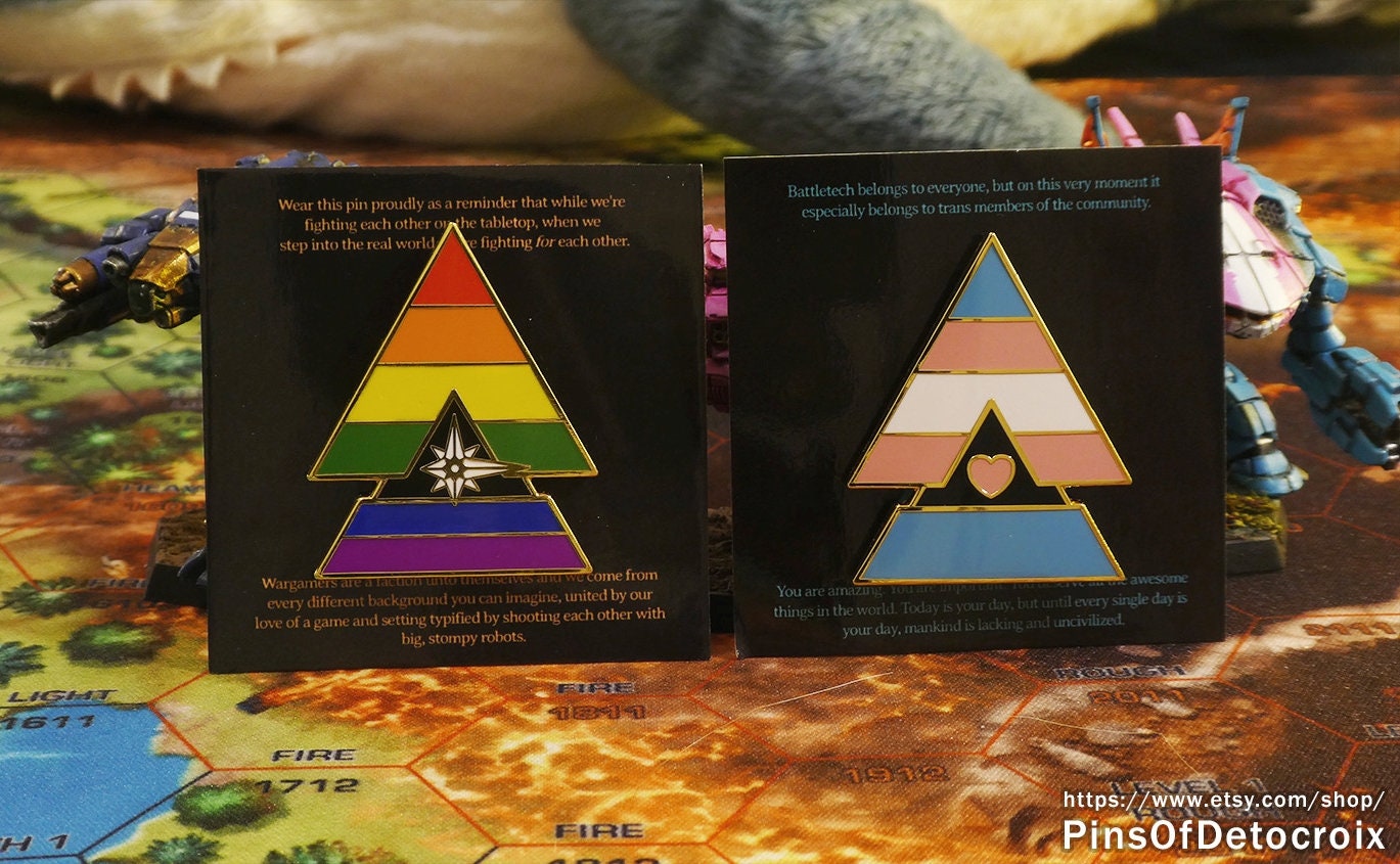 Trans and Pride Battletech Chevron Lapel Pin - Etsy