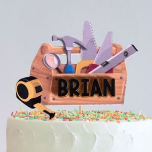 Toolbox Cake Topper, DIY Cake Topper, Handyman Cake Topper, Toolbox ...