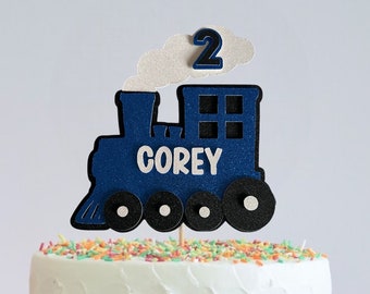 Custom Train Cake Topper, Personalised Train Cake Topper, Train Party ...