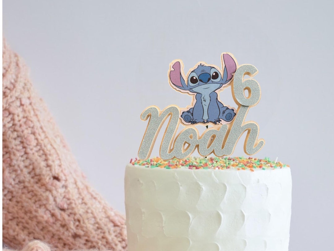 Stitch Cake Topper, Personalised Lilo & Stitch + Angel Cake Topper - Etsy
