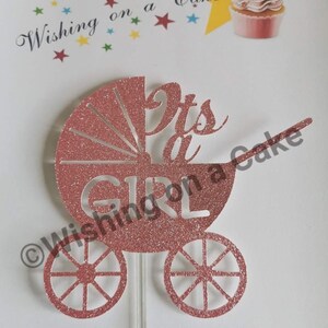 Baby Shower Glitter Cake Topper Its a Boy/girl Pram - Etsy