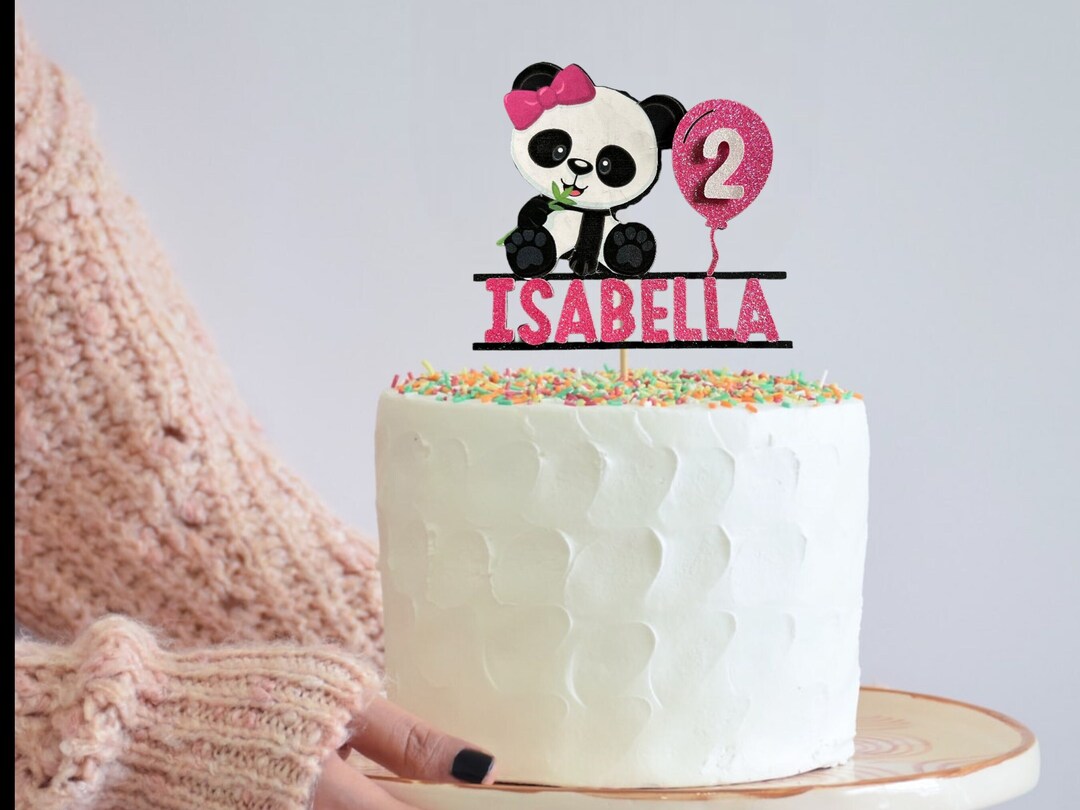 Panda Cake Topper, Birthday Cake Topper, Cute Panda Cake Topper, Animal ...