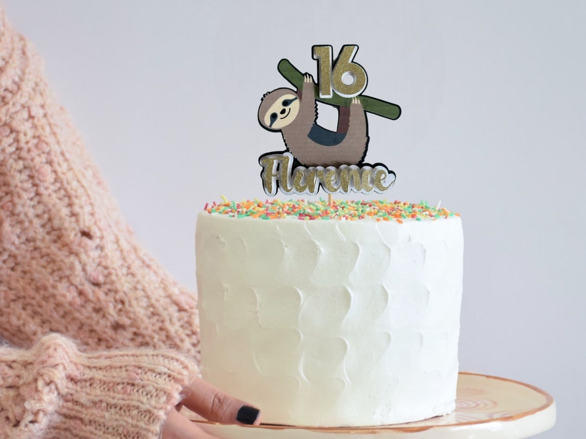 Sloth Cake Topper, Happy Birthday Cake Topper, Sloth Birthday Topper ...