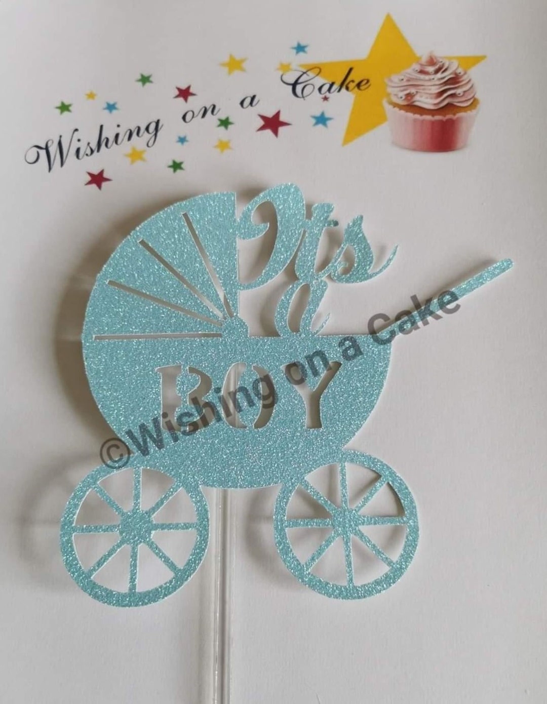 Baby Shower Glitter Cake Topper Its a Boy/girl Pram - Etsy