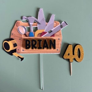 Toolbox Cake Topper, DIY Cake Topper, Handyman Cake Topper, Toolbox ...