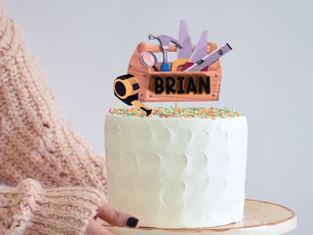 Toolbox Cake Topper, DIY Cake Topper, Handyman Cake Topper, Toolbox ...