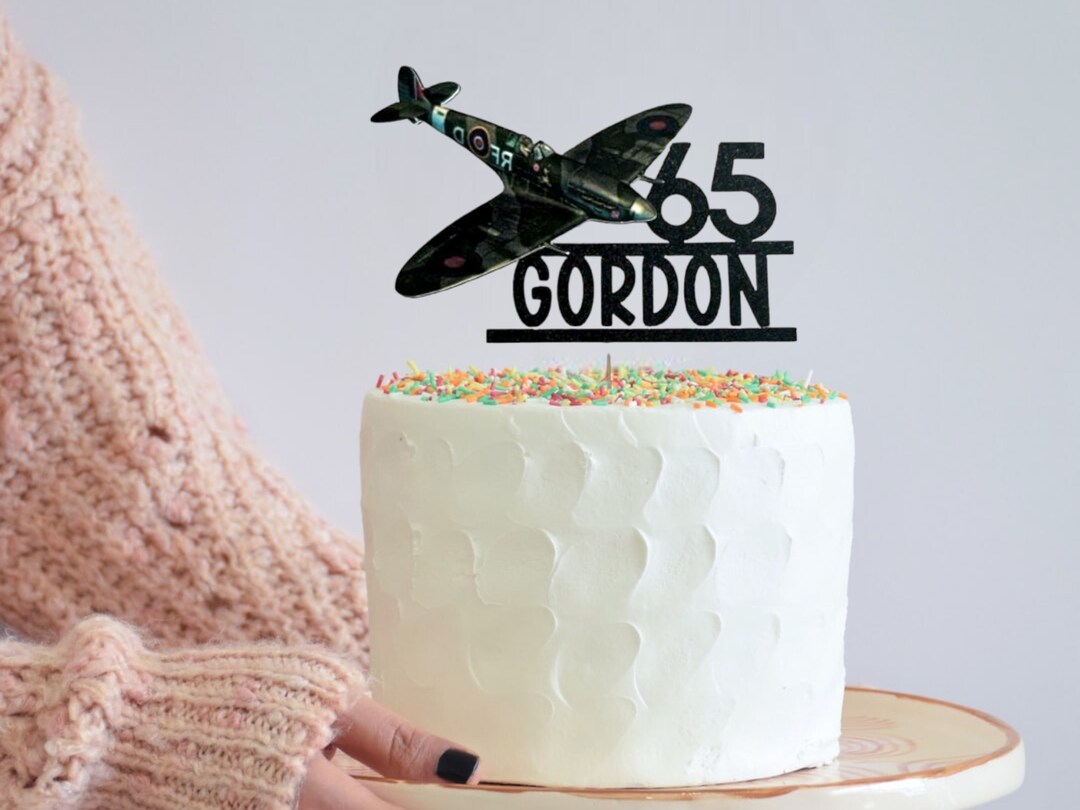 Spitfire Cake Topper, Spitfire Airplane Cake, WW2 Spitfire Cake Topper ...
