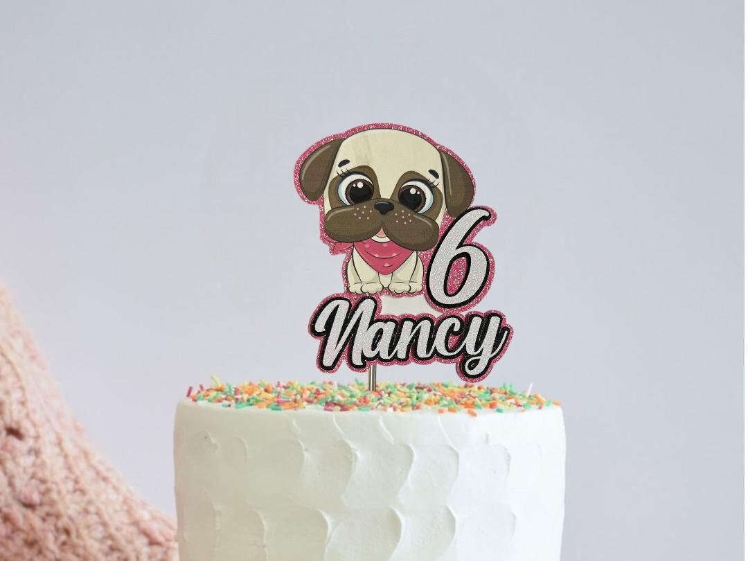 Cute Dog Cake Topper, Puppy Cake Topper, Dog Birthday Cake Topper ...